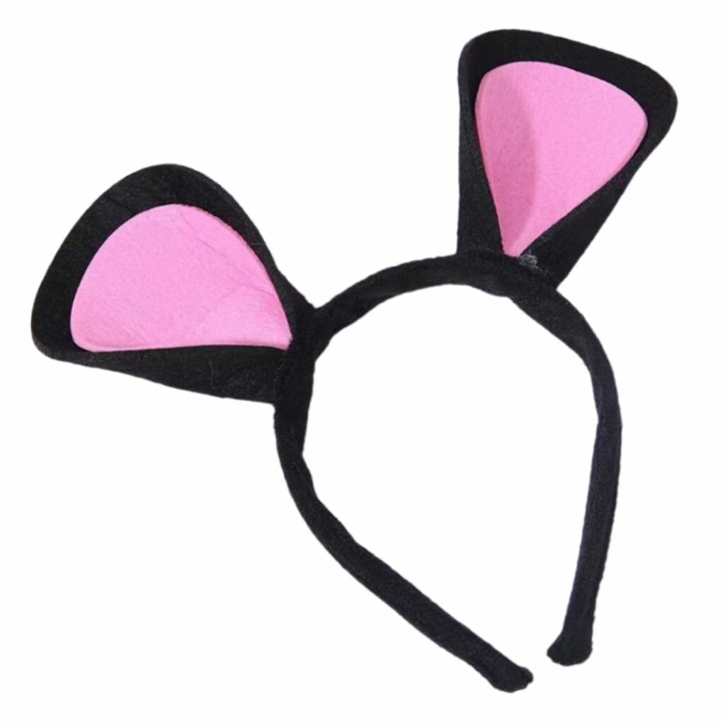 (1шт) Повязка на голову с милыми мышиными ушками-черный