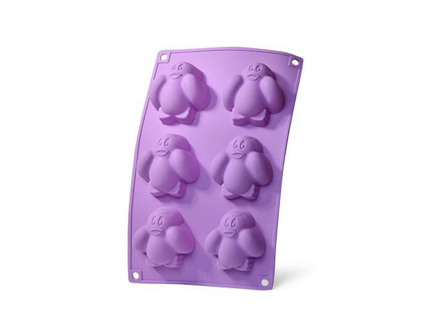 6733 FISSMAN Форма для выпечки 6 кексов пингвины 27.5x17.5x2.8см (силикон)