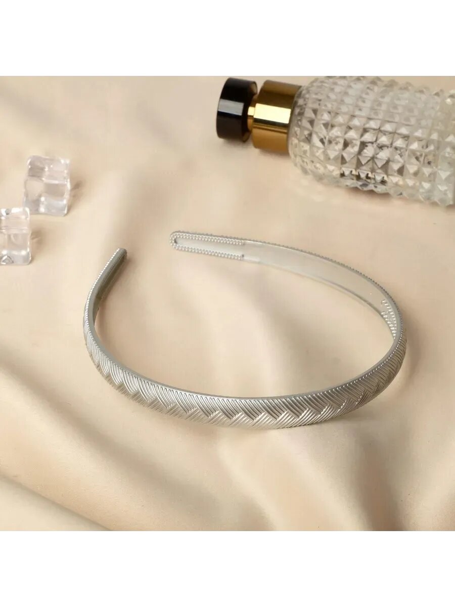 Ободок для волос Фелиция коса, 1,1 см, серебро золото