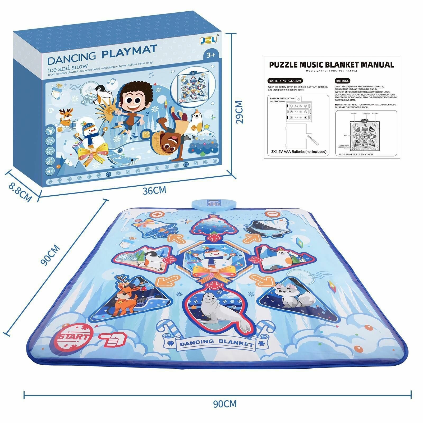 Танцевальный коврик Многофункциональное музыкальное одеяло с танцевальной педалью, коврик для фитнес-игр, развивающие игрушки для раннего развития