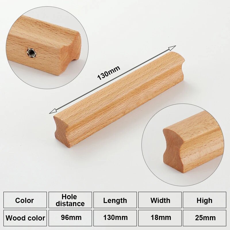 Деревянная мебельная ручка, 130 мм, цвет: length 130mm jumu