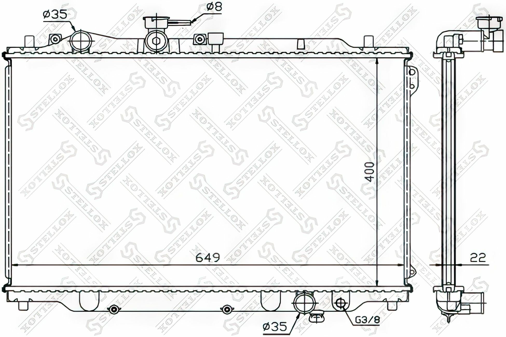 Радиатор охлаждения двигателя для Мазда 626 3, Стэйшн 3 10-25034-SX STELLOX
