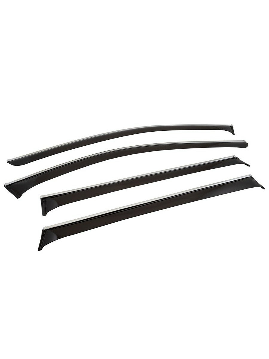 Дефлекторы окон хром NISSAN X-TRAIL III (T32) 2014-, 4 шт, ветровики CHROMEX / Ниссан Х Трейл