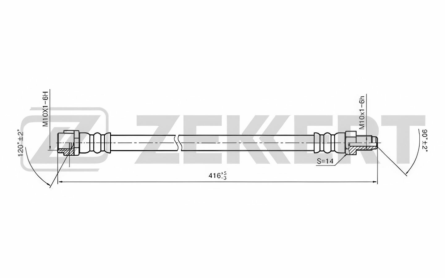 Шланг тормозной передний для Мерседес Ц, CLK, Е, SLK BS-9040 ZEKKERT — фото 1