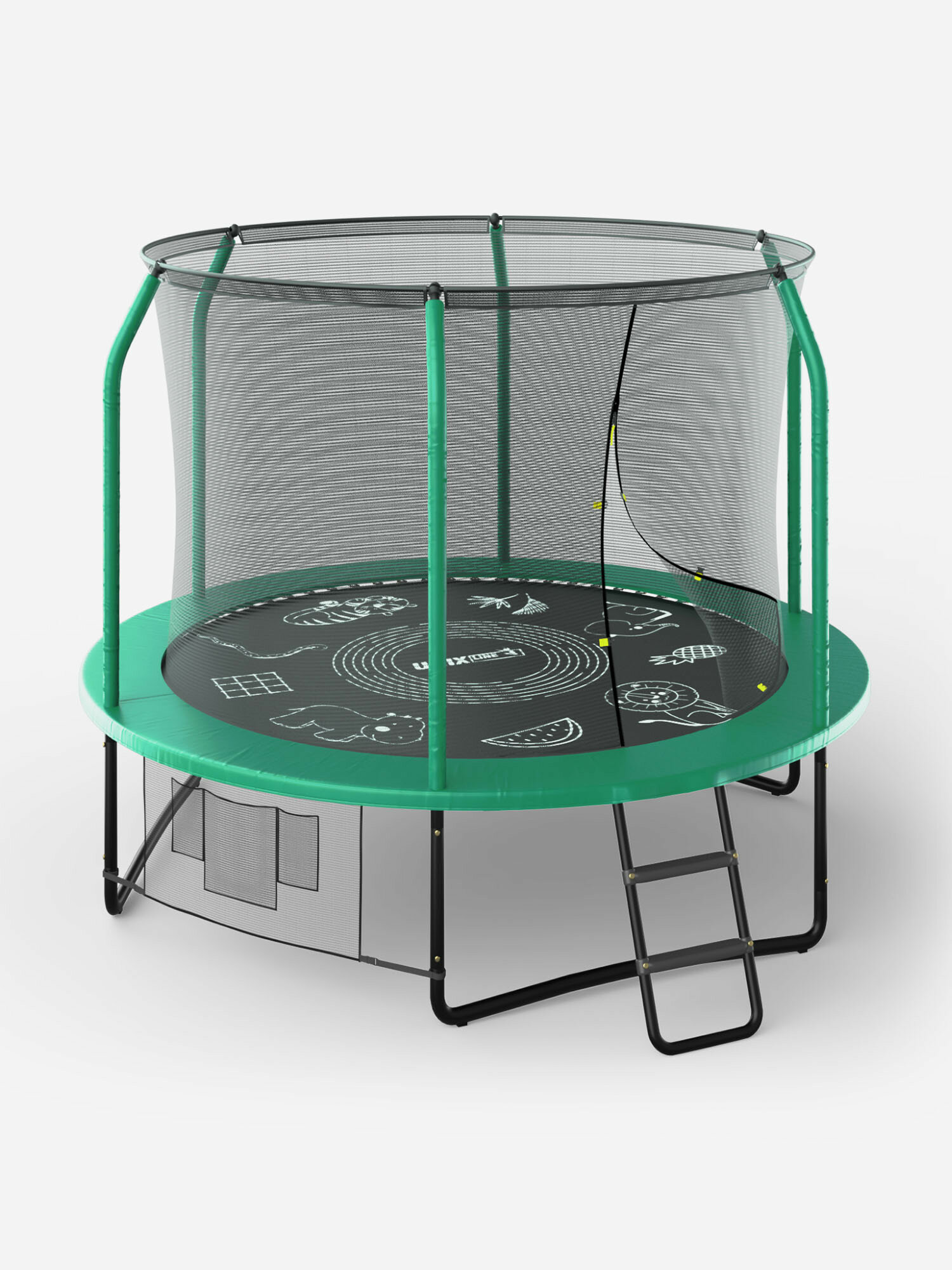 Батут Unix Line SUPREME GAME, 8ft, прыжковая зона 244 см, зелёный
