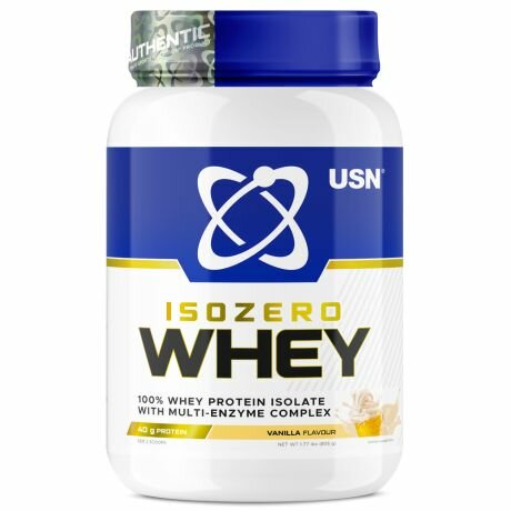 USN IsoZero Whey, Whey Protein Isolate 805 gr (изолят сывороточного белка), вкус ваниль.