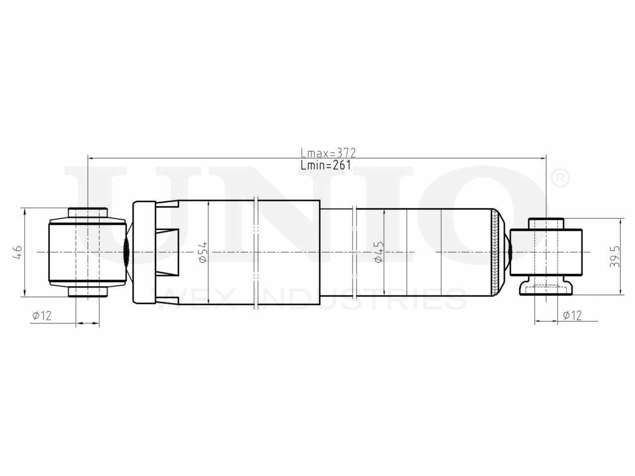 Амортизатор газовый задней подвески, для КИА Рио III 11-, Хендай Солярис IV i20 08-, KIA Rio Hyundai Solaris 08-, артикул SAB-10421, производителя UNIO