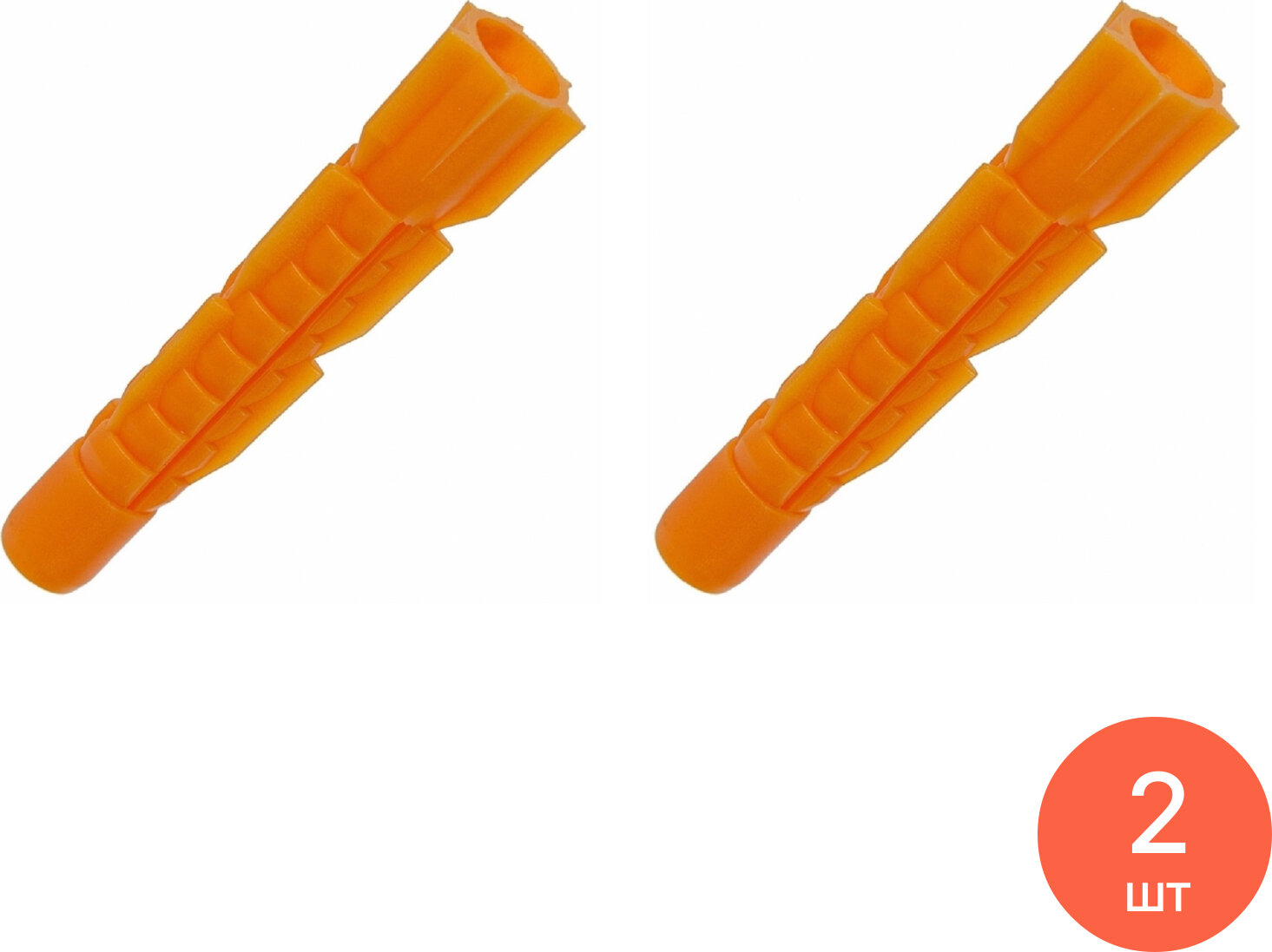 Дюбель РосДюбель универсальный с бортом, полипропиленовый, оранжевый, 8х72мм, 500шт. / крепеж и фурнитура (комплект из 2 шт)
