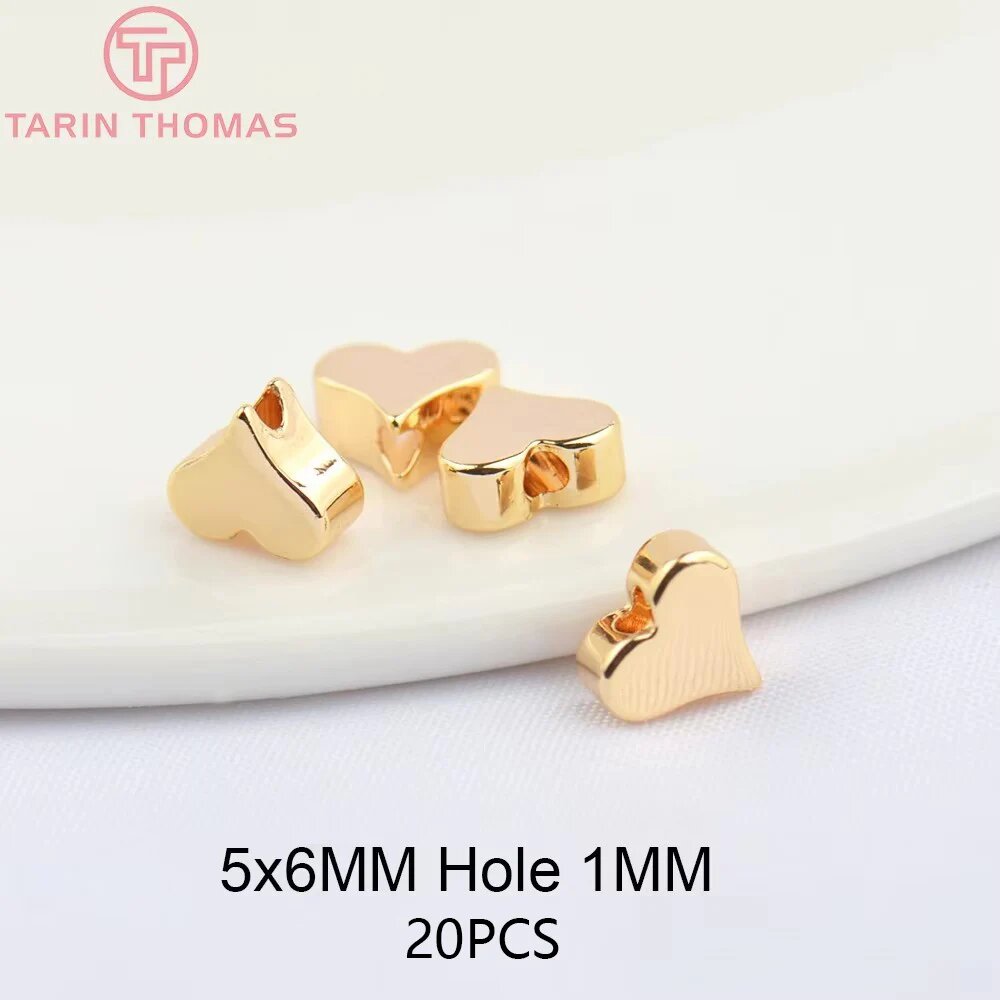 TARIN THOMAS Латунные квадратные бусины-разделители 24K 3040-24K Gold Color