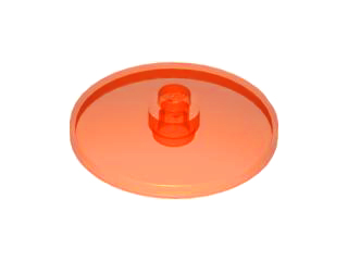 Dish 4 x 4 Inverted (Radar) with Solid Stud, 3960 Trans-Neon Orange U