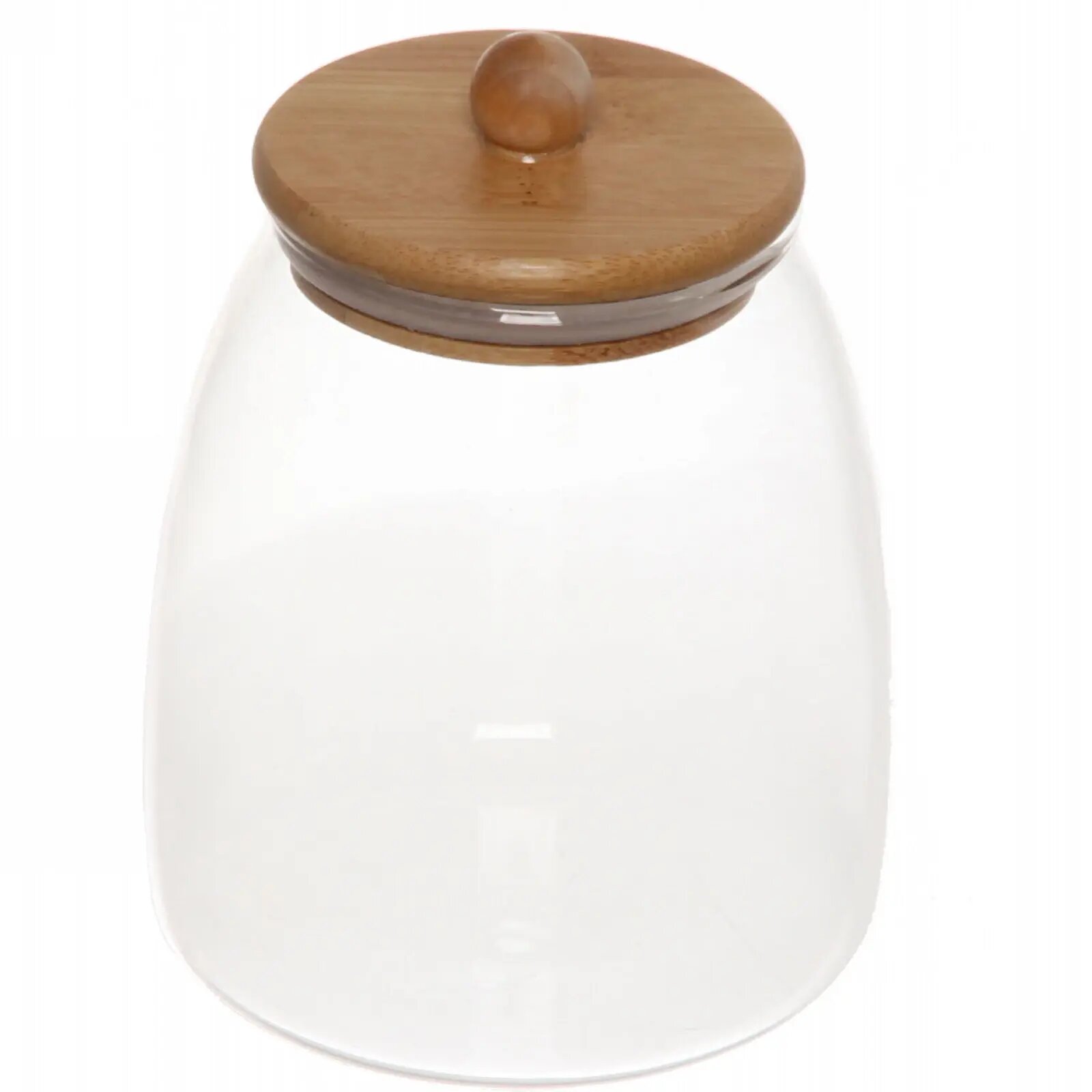 Банка для хранения «Хай-Тек», 800 мл, стекло, бамбуковая крышка, герметичная, форма бочонок