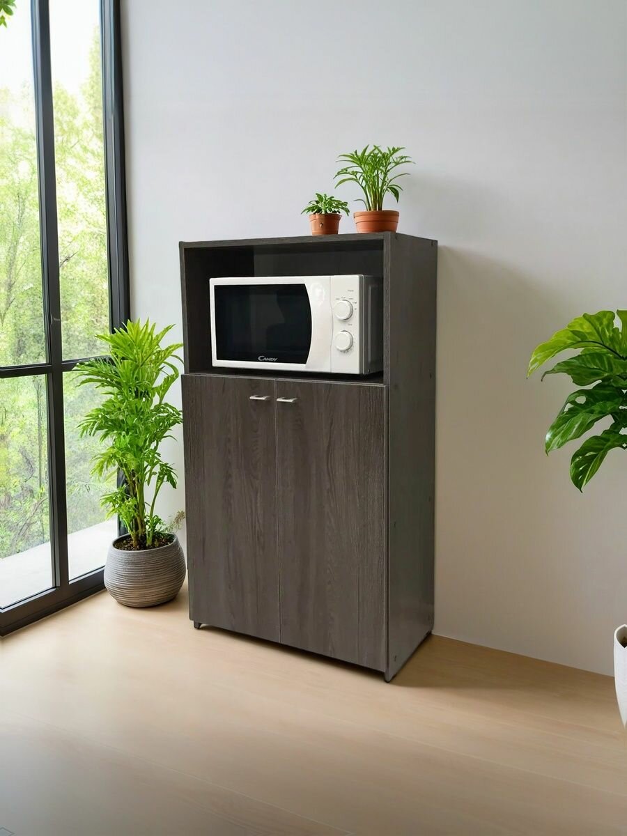 Комод универсальный "Смайл", ЛДСП, цвет Ясень Анкор тёмный, с полками , с доводчиком, регулируемые опоры 62х34х112см