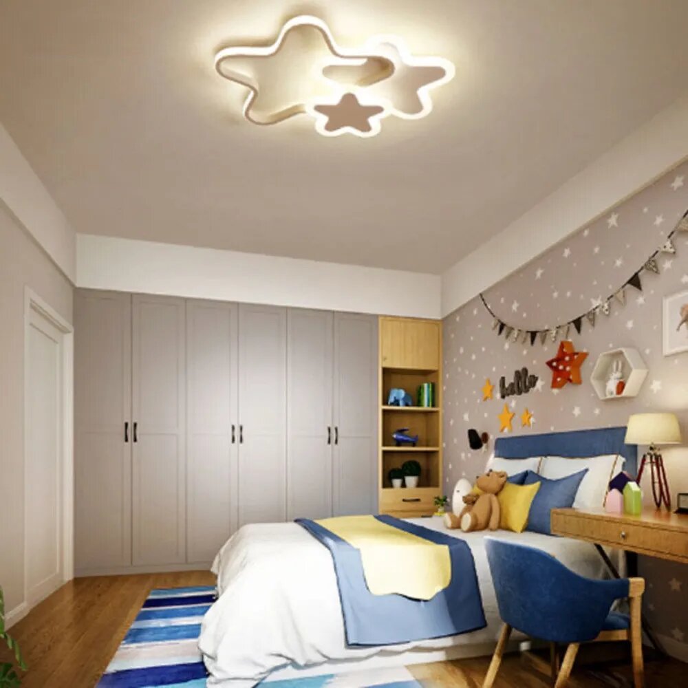 Детский потолочный светильник "Звезда", 52*40*6см, трехцветный свет