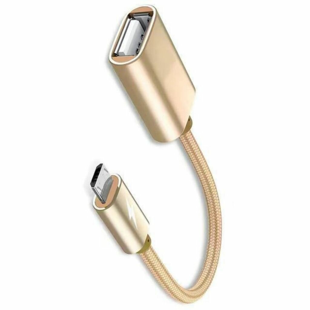 (1шт) Кабель-адаптер OTG "два в одном" для Android TYPE C-gold-pure single port Micro