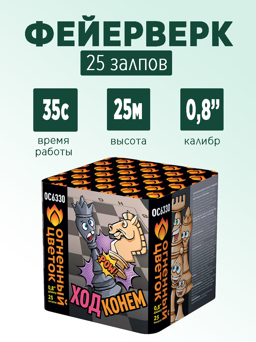 Салют "Ход конем" 25 залпов