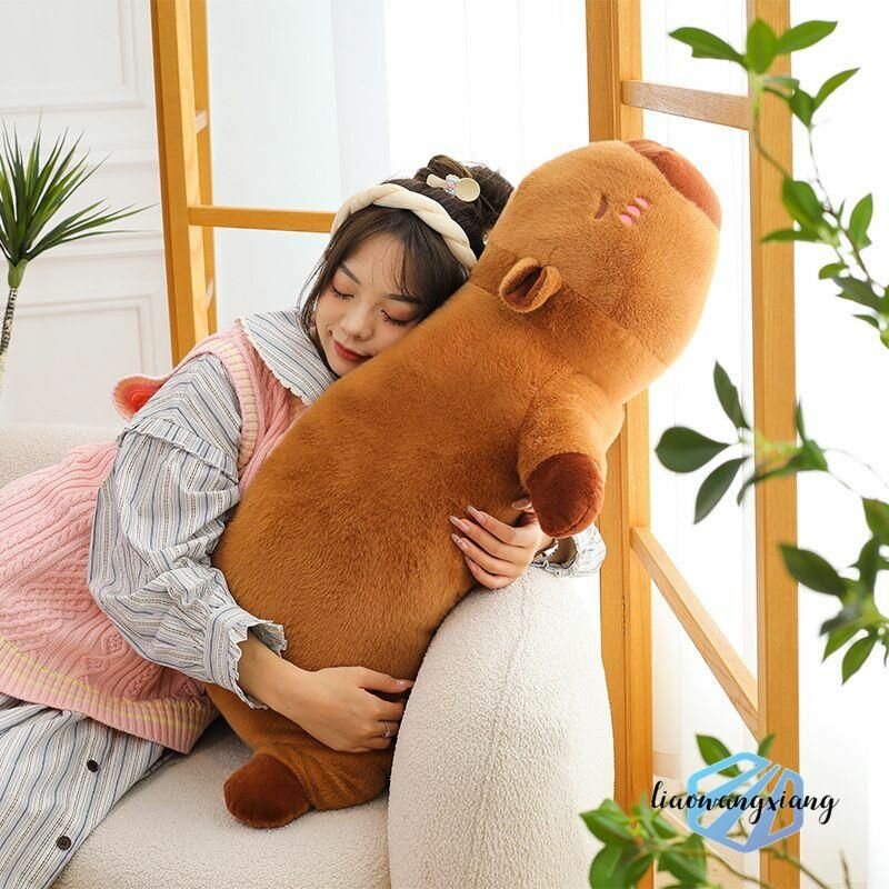 Большая плюшевая игрушка капибара, длинная подушка для сладкого сна и милый предмет декора спальни, Стиль A
