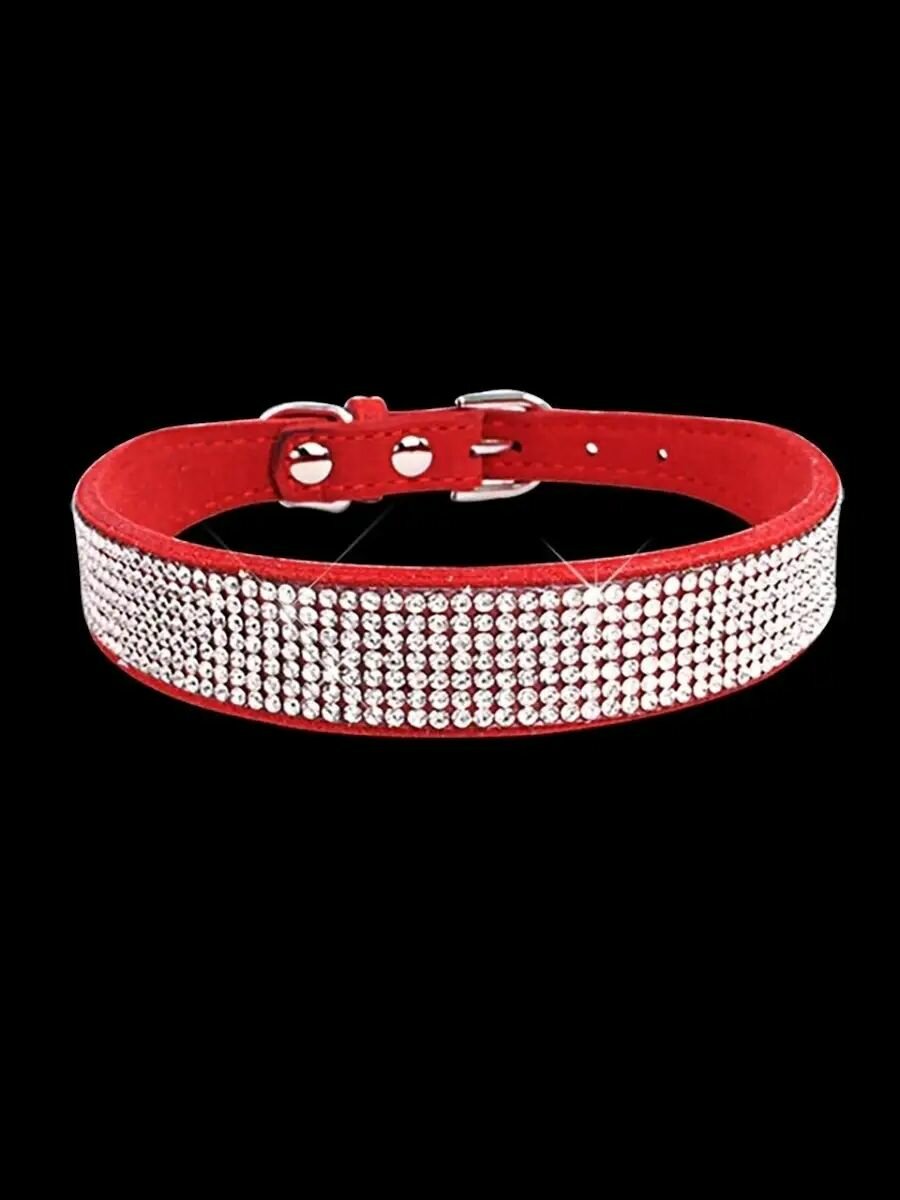 Ошейник со стразами для кошек собак животных