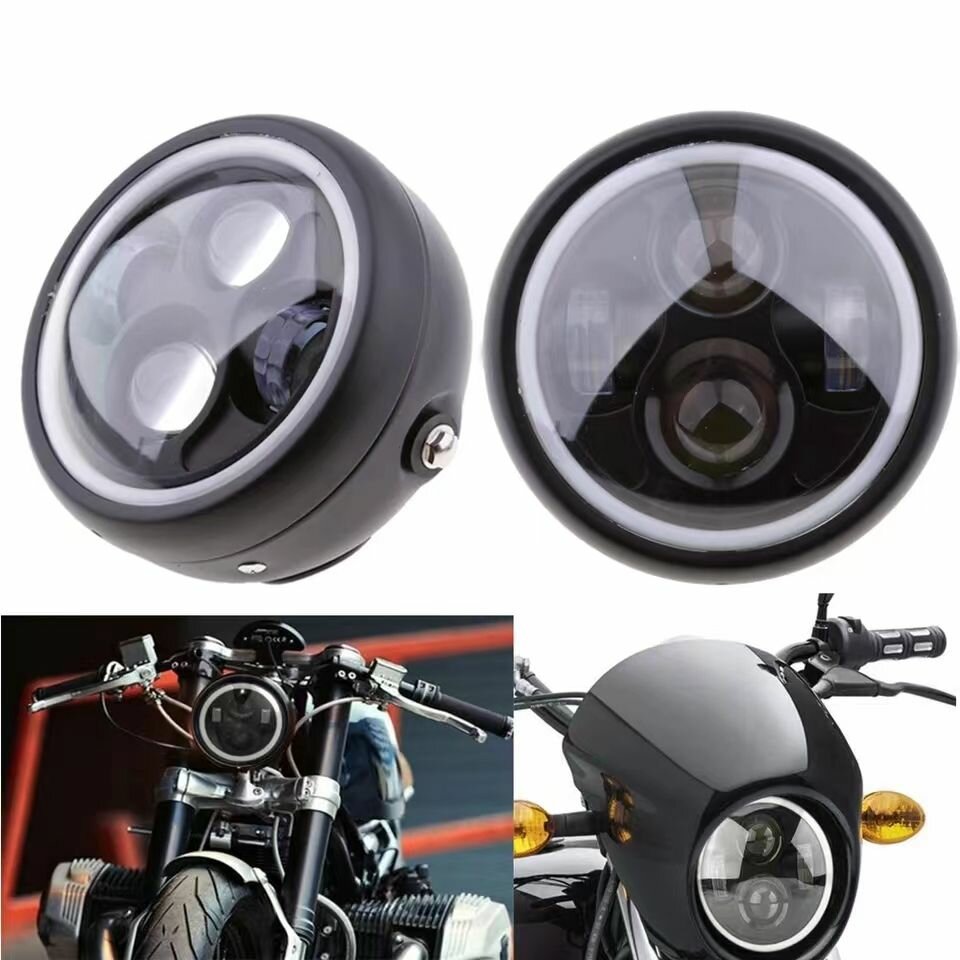 6.5 дюймов Фара для мотоцикла круглая Универсальная светодиодная сигналом поворота прожектор дальнего