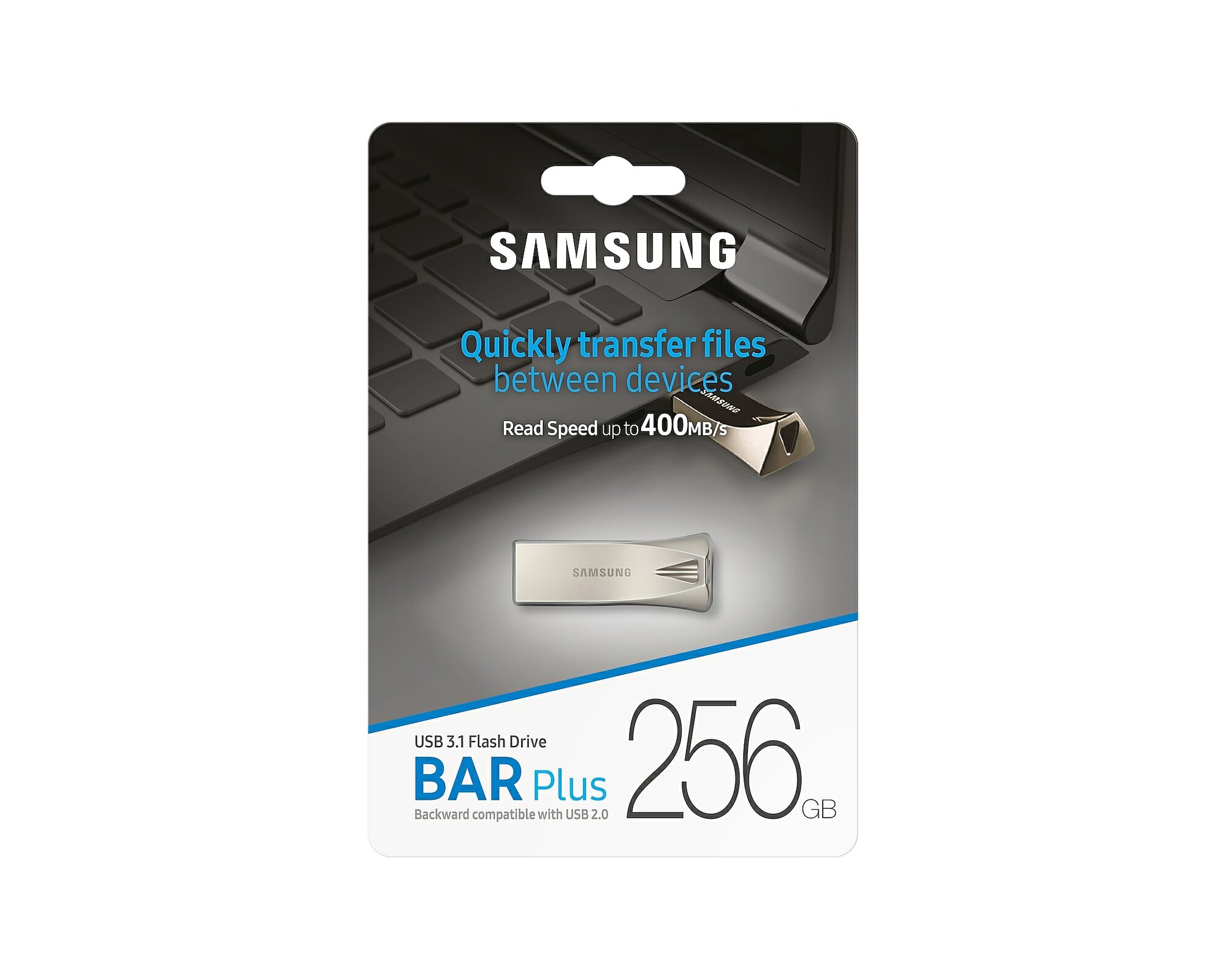 Флешка Samsung BAR Plus USB 3.1 Silver-256GB