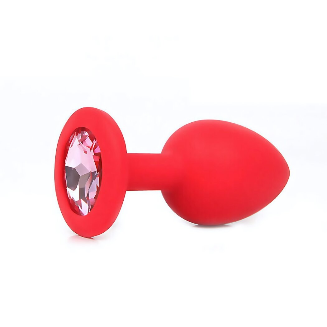 Анальная пробка маленькая "ONJOY Silicone" красная, длина 6,5см диаметр 2,7см