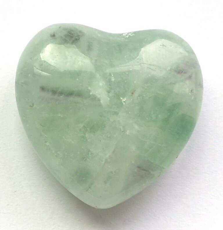 Сердце из флюорита 25 мм, прозрачно салатовый, природный камень минерал,