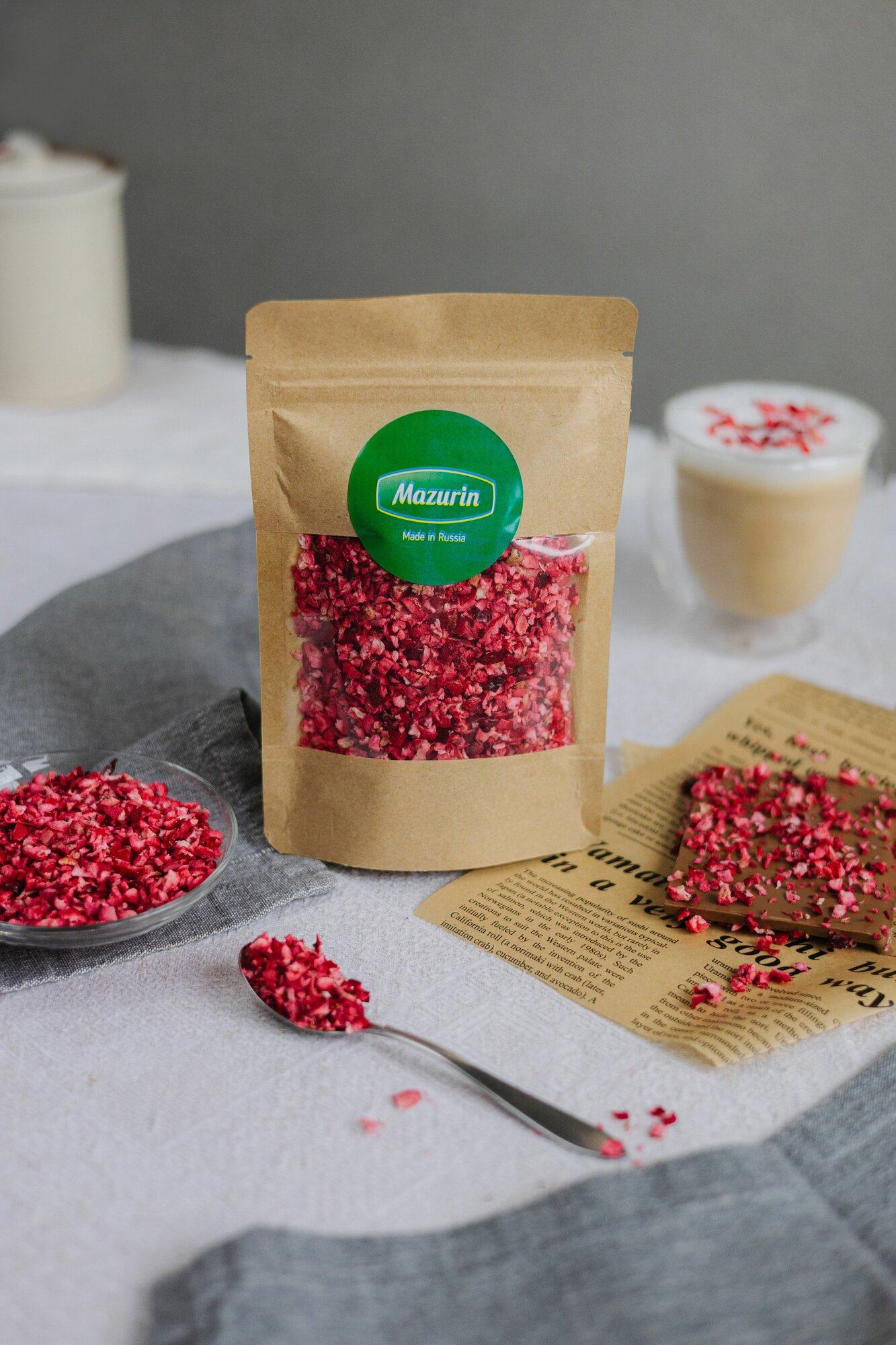 Mazurin Fruits & Berries Клюква сублимационной сушки, кусочки 1-5 мм, 20 г