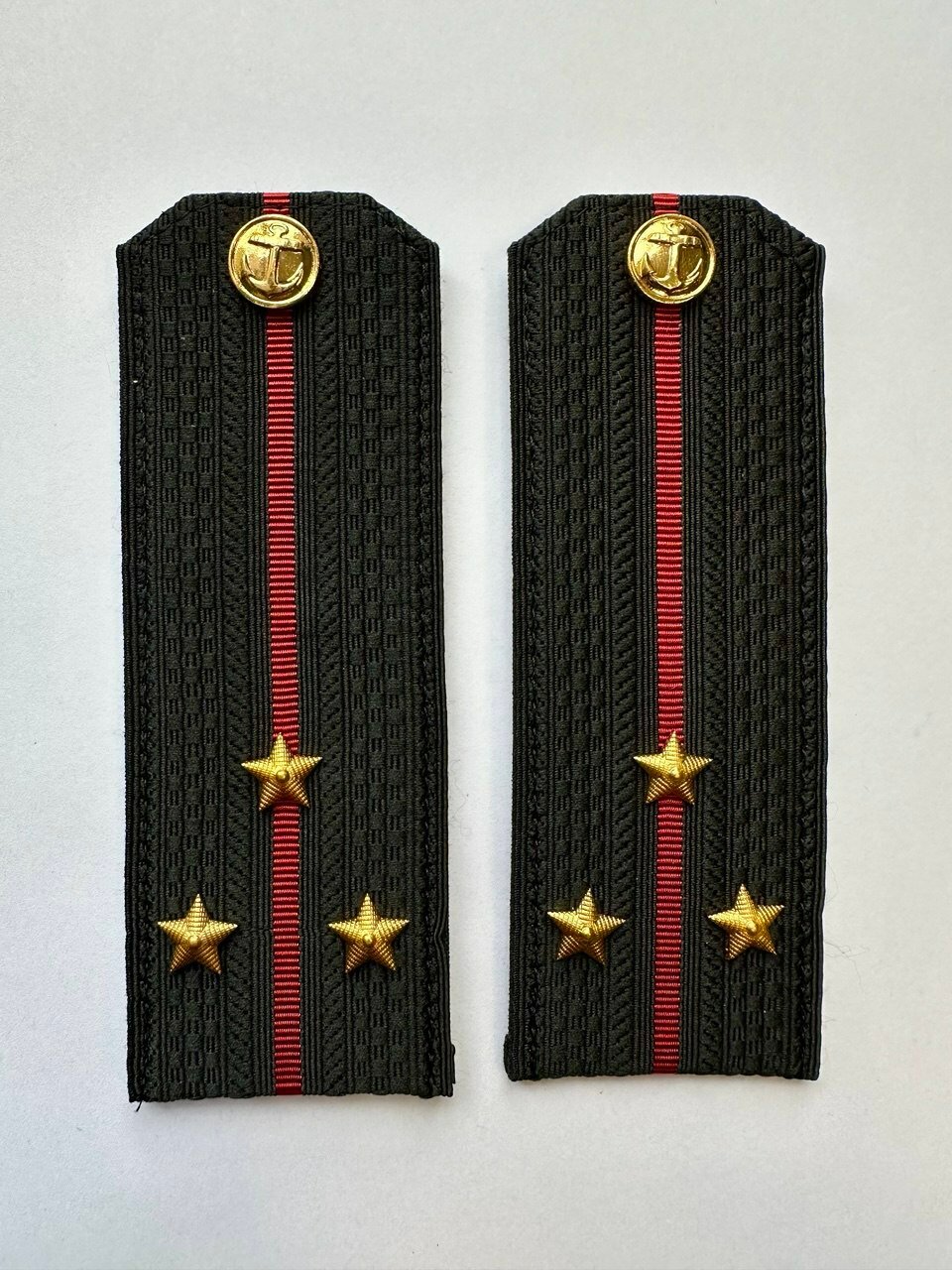 Погоны Морской пехоты повседневные Старший Лейтенант картон цвет черный с красными просветами