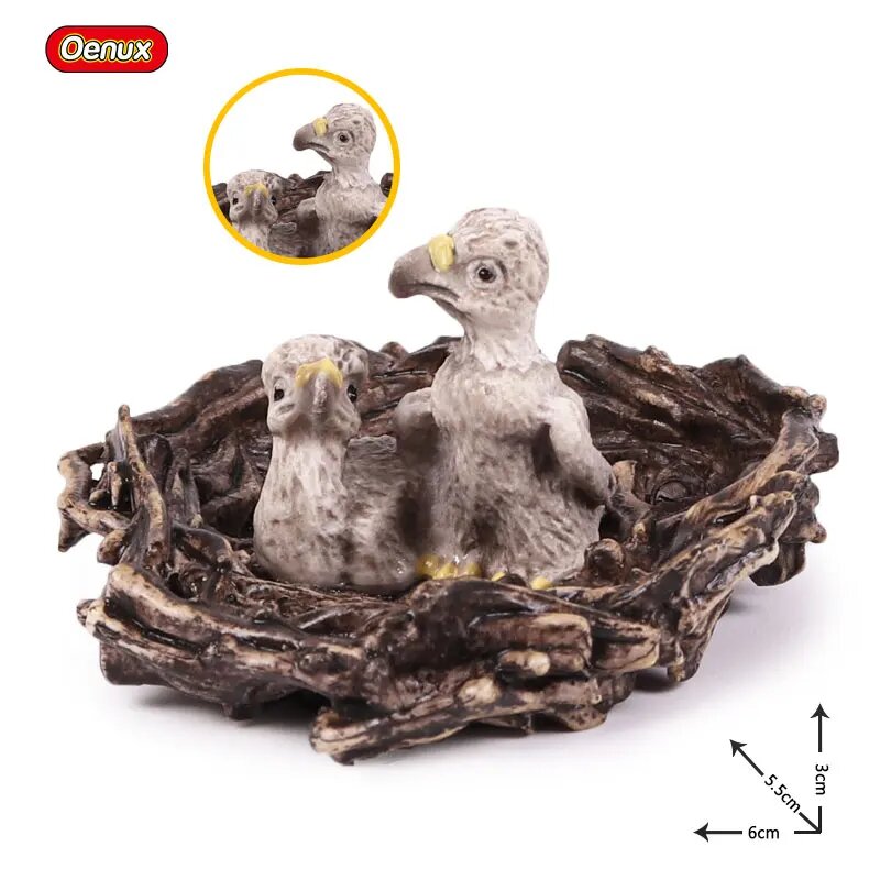 Фигурки Oenux птенцов птиц в гнезде, 6см