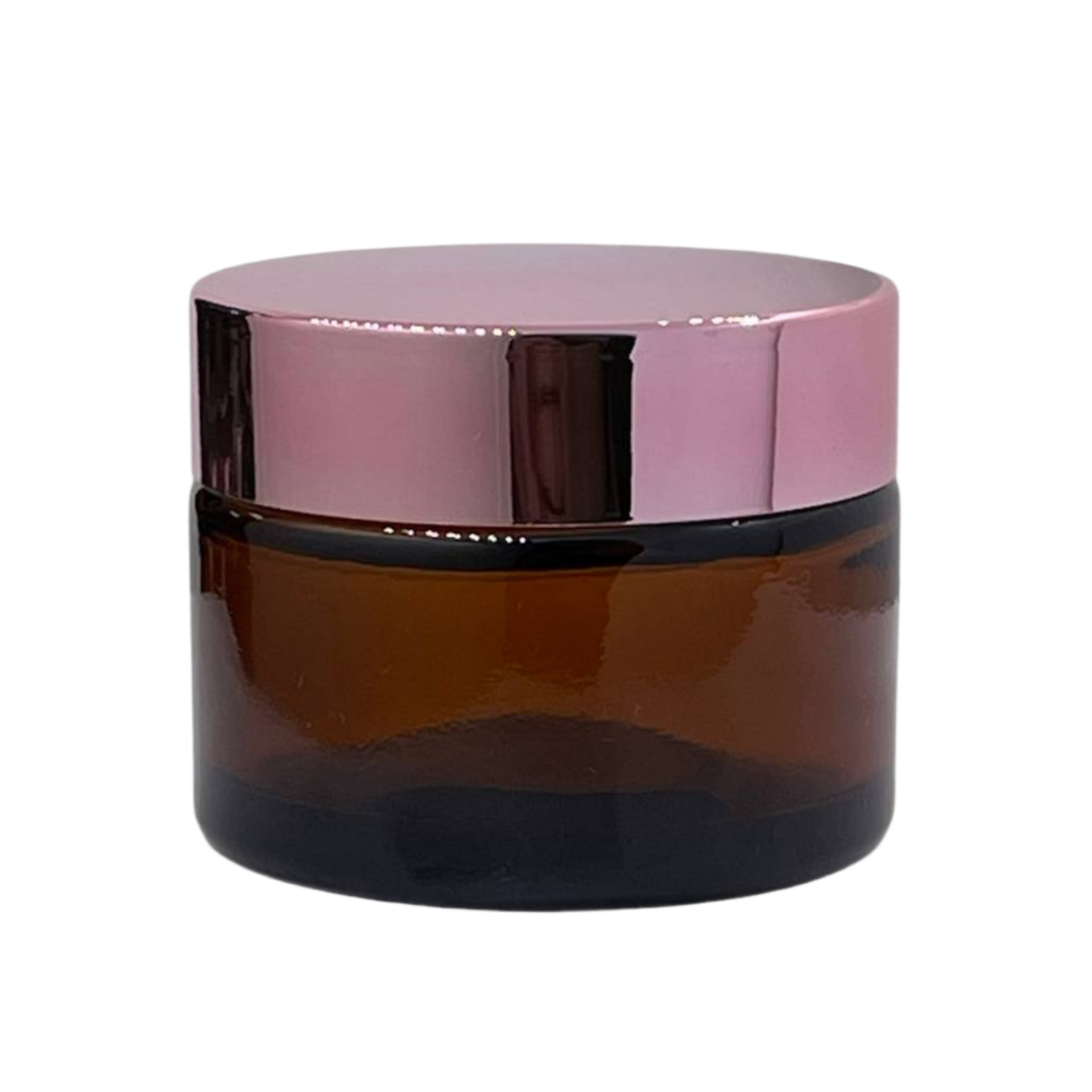 Набор баночек для косметики, 50 мл, 8 штук, коричневое стекло, розовая крышка с отсекателем