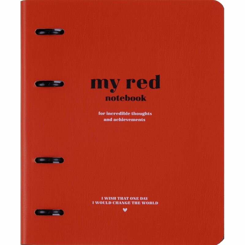 Тетрадь общая Infolio Study Color, 175х212 мм, 120 листов, в клетку, на кольцах, красный, N4587