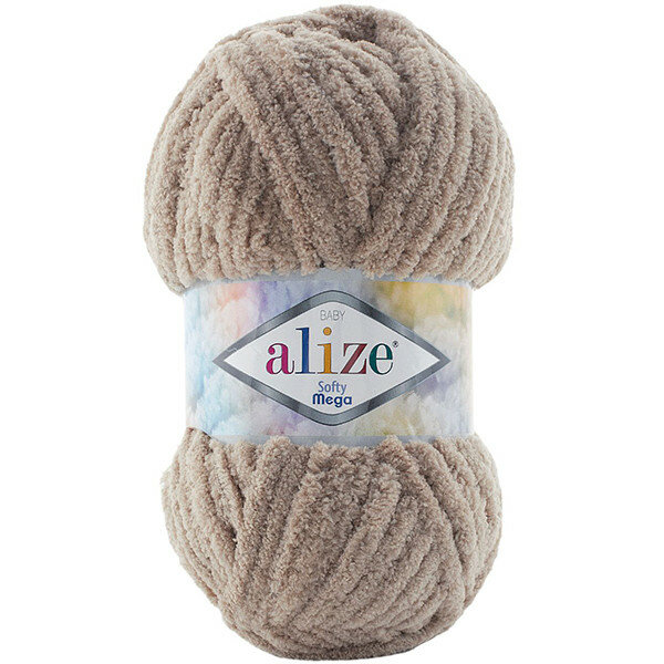 Пряжа Alize SOFTY MEGA 530 кофейный (5 мотков)