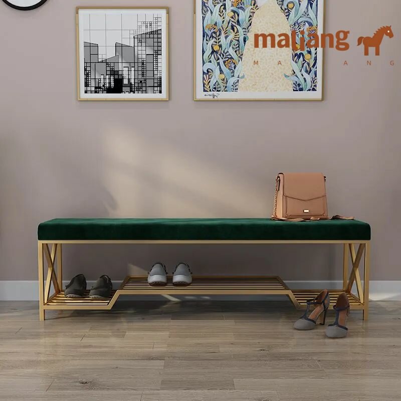 Домашняя табуретка для обуви, банкетка в прихожую, с полкой для обуви, мебель в стиле лофт.