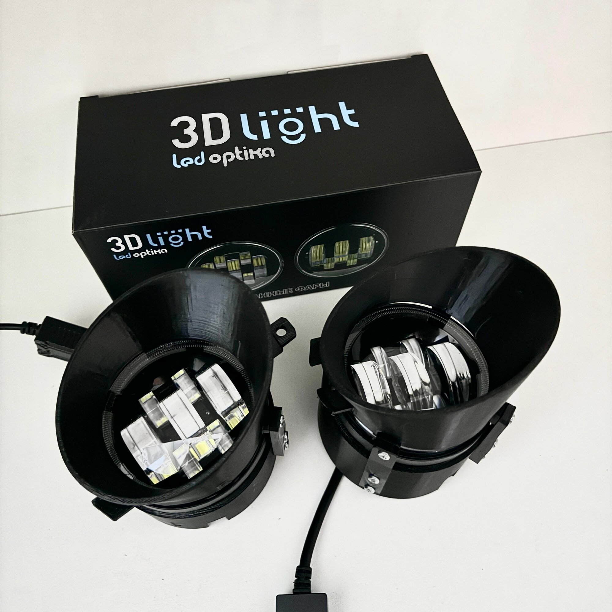 LED Противотуманные фары (ПТФ), BMW E39 М-Тех, BMW E46 М-Тех, 70w, 7 линз, с чёткой светотеневой границей (СТГ)