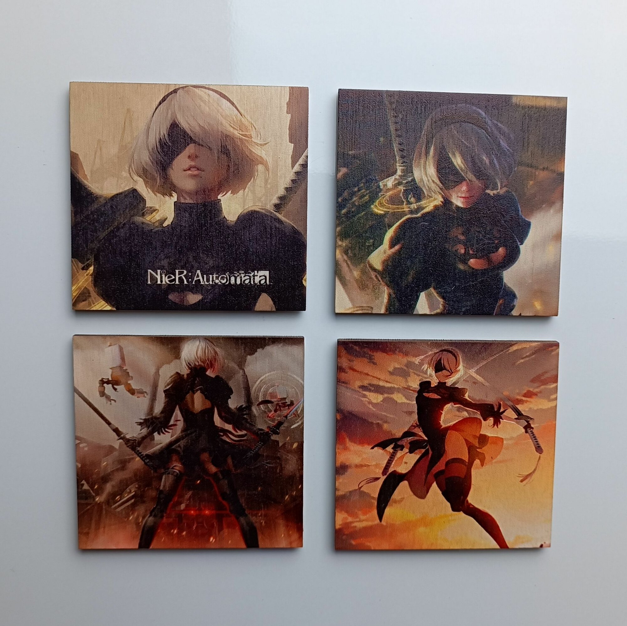 Магниты деревянные, набор "Nier Automata" 4шт