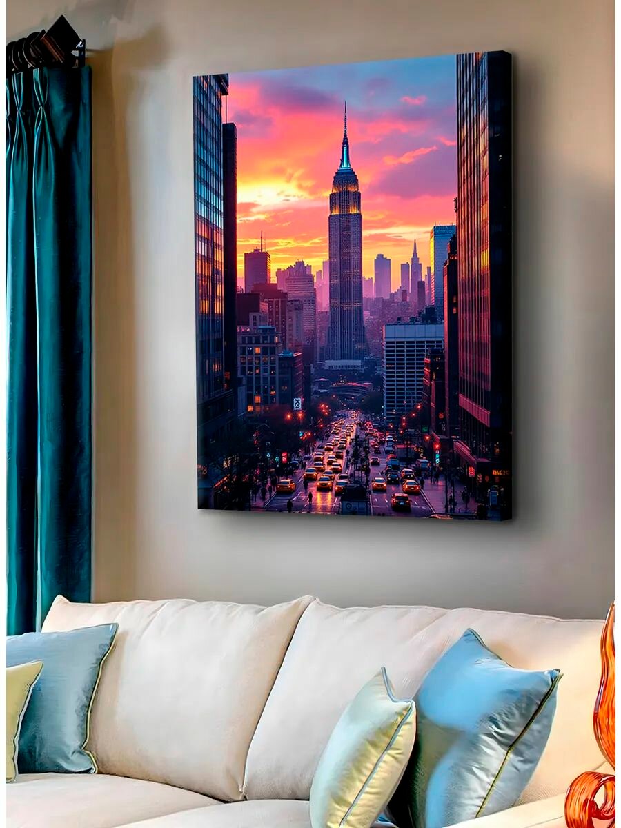 Картина "Манхэттен", галерейная 50х70см 1шт, на деревянном подрамнике