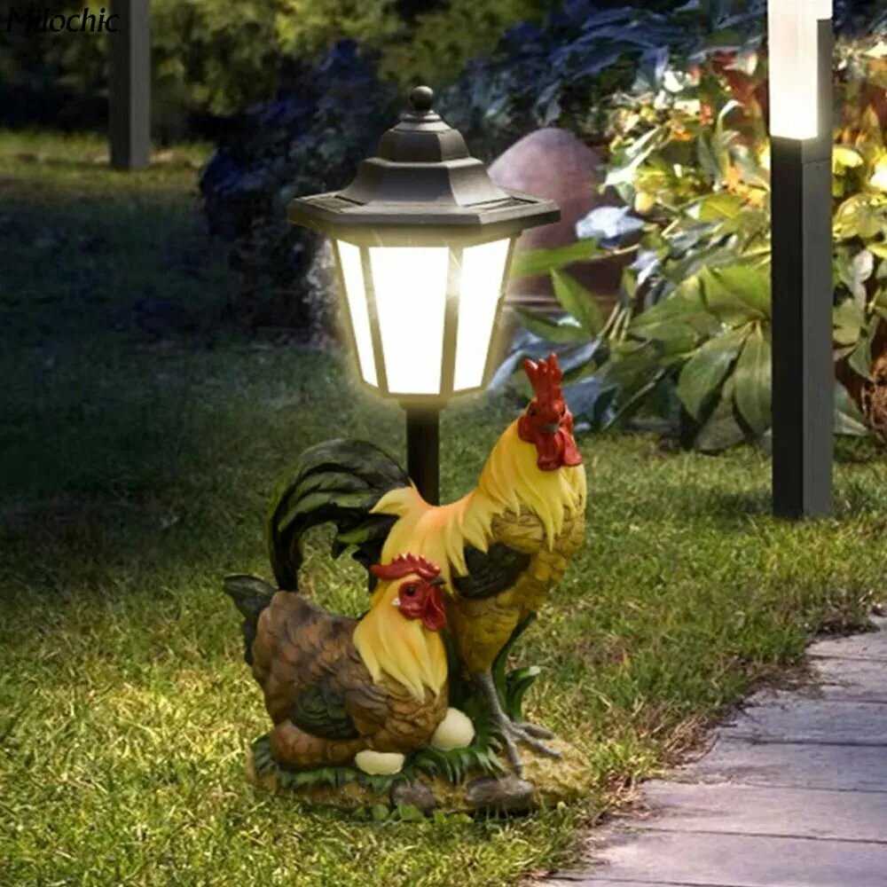 Фигурка садовая "Петух", ночник, стильное освещение, качественная, долговечная, без бренда