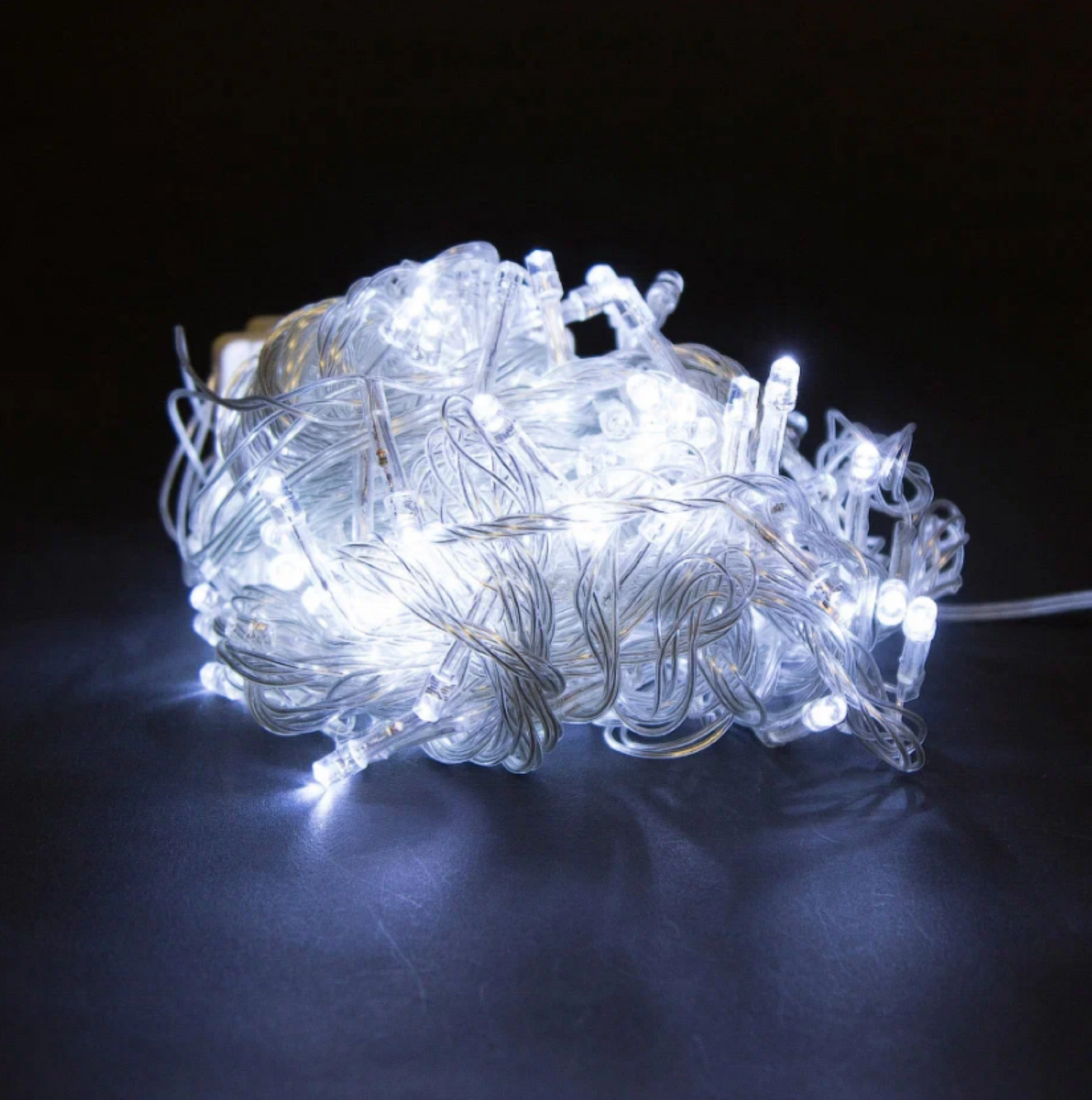 Новогодняя гирлянда светодиодная линейная, 180 LED, белая, прозрачный провод, 12 метров