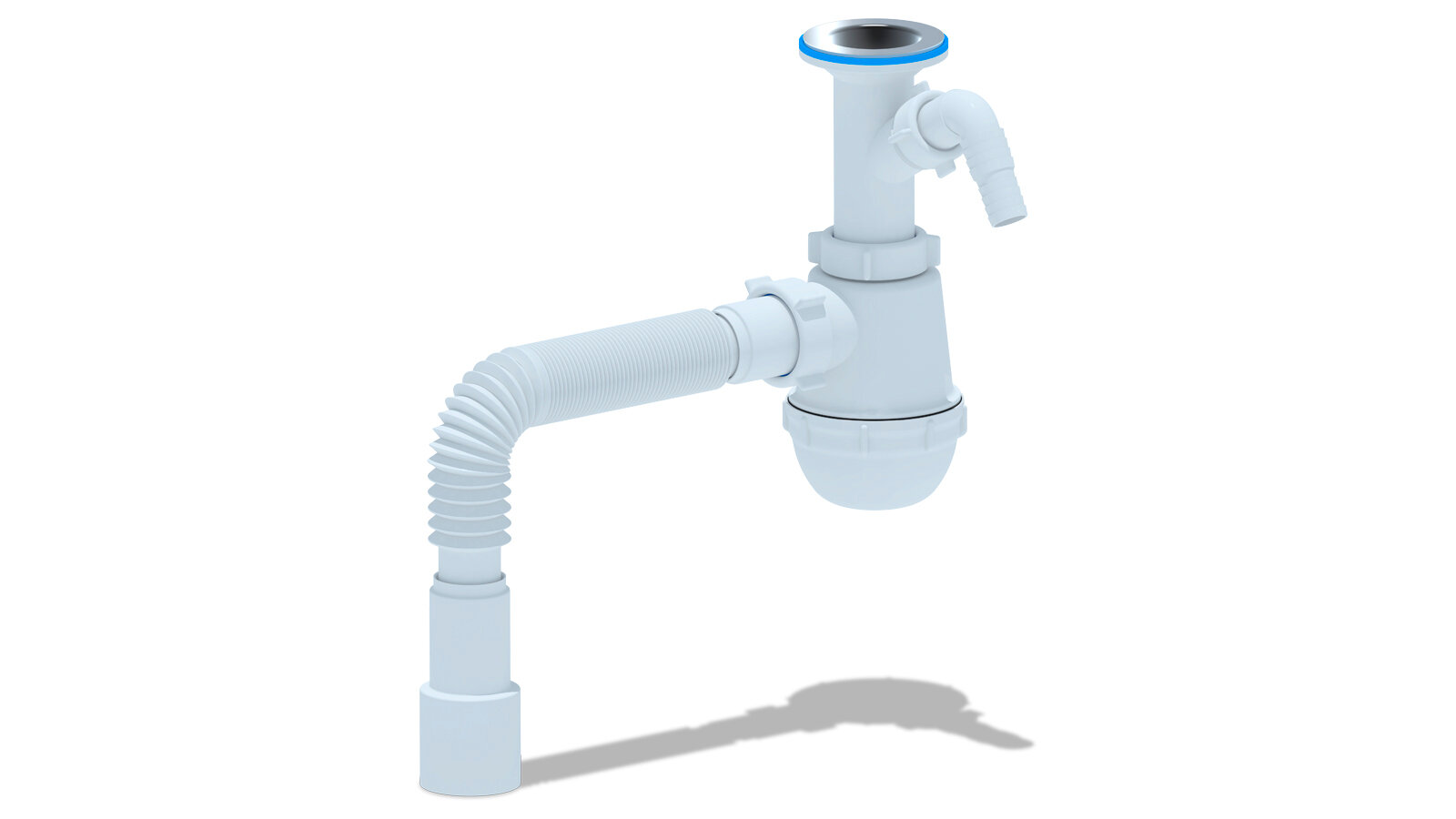 Сифон бутылочный 1-1/2 х 40 мм АНИ Грот с носиком (А2015), высота 110-140мм