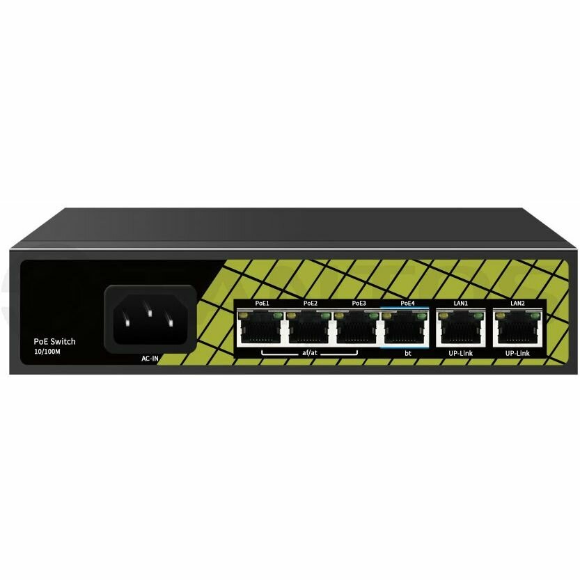 Tantos TSn-4FP6F2 PoE коммутатор 4x100 Мбит/с PoE порта