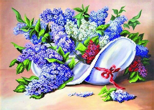 Матренин Посад Шелк для вышивки бисером (схема без бисера) Сиреневый каприз 4066