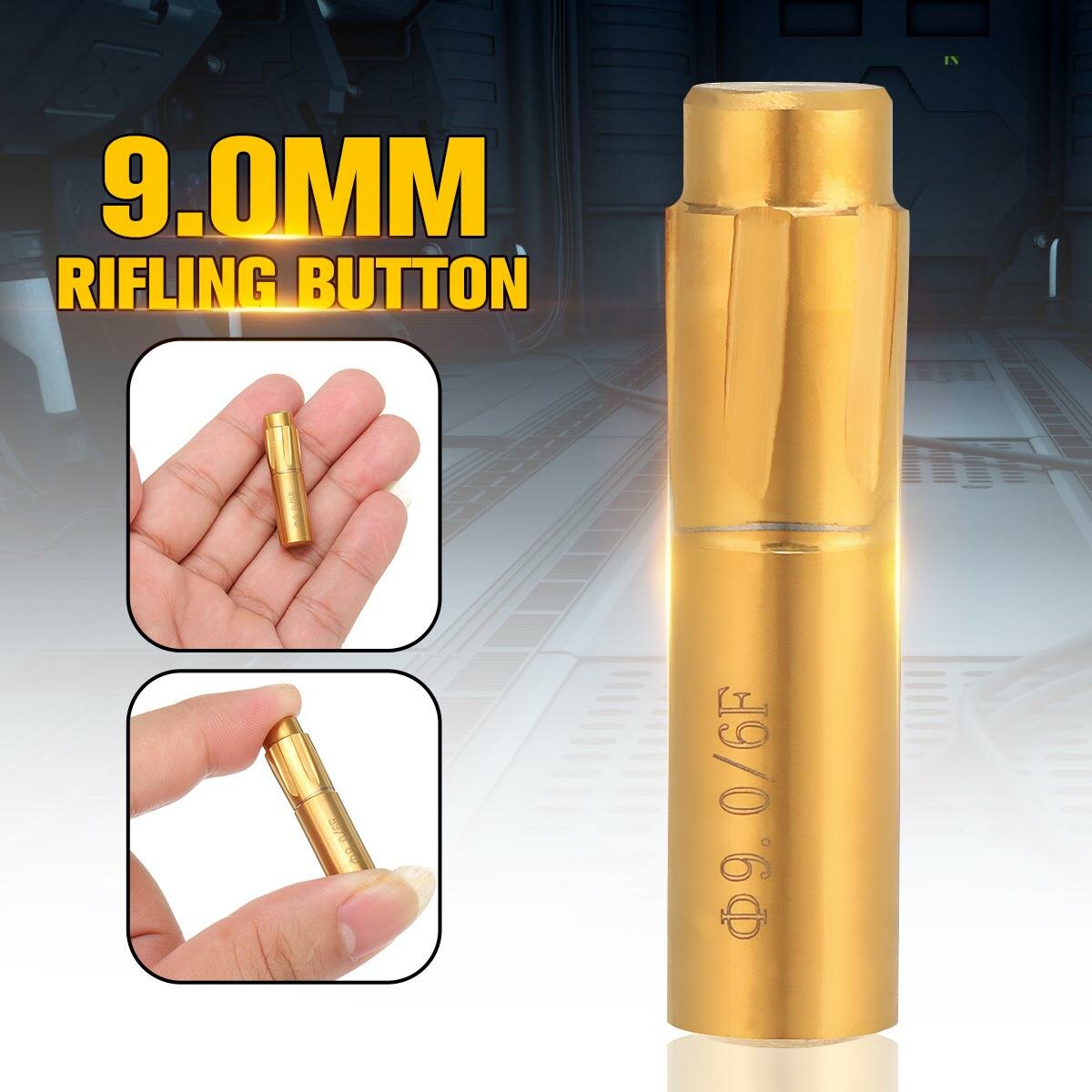 【На весь мир】6 канавок, кнопка нарезки, двухслойное лезвие, вольфрамовая сталь, развертка патронника [9,0 мм]