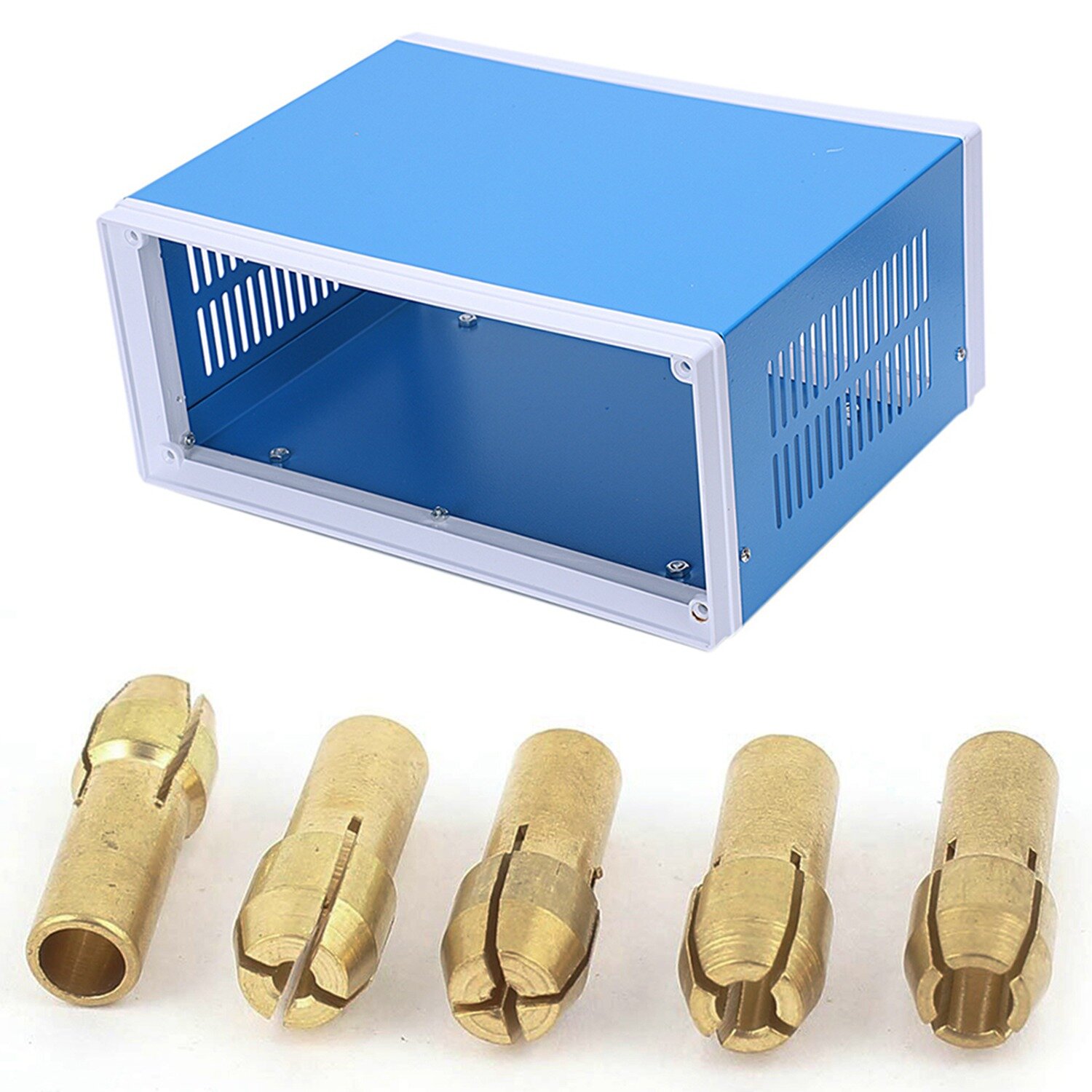 Шт. латунная цанга 1 мм 1,6 мм 2,3 мм 3,0 мм 3,2 мм вращающийся инструмент 5 шт. и 1 шт. металлический корпус для проекта распределительная коробка своими руками