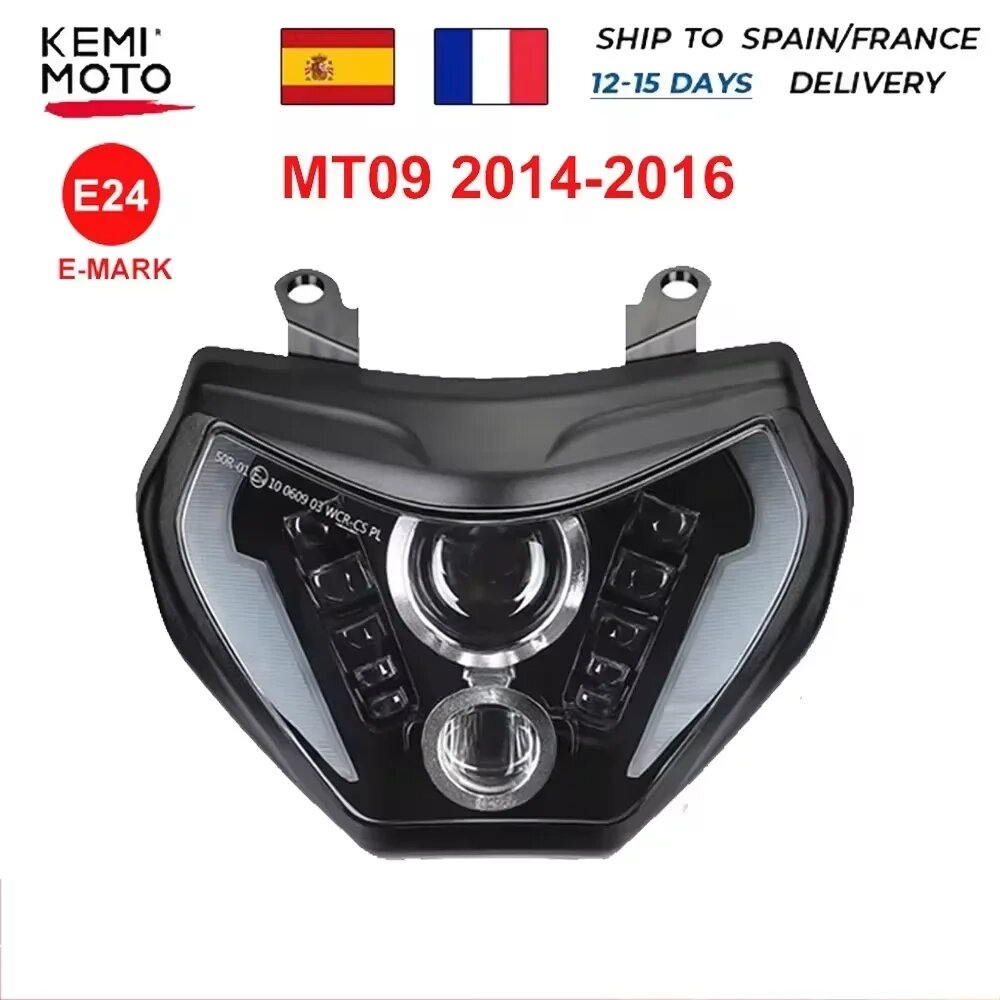E-MARK фары MT09 2014-2016 светодиодные фары для мотоциклов в сборе для Yamaha MT 09 MT-09 2015 аксессуары DRL 110 Вт водонепроницаемые