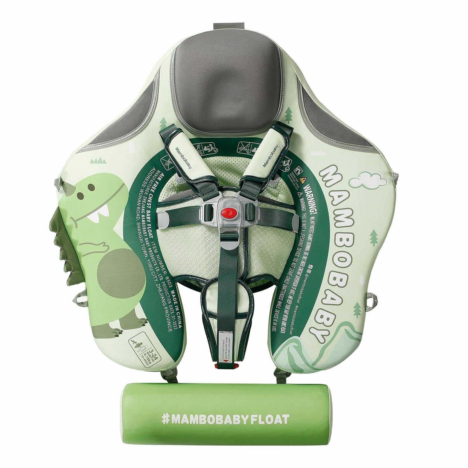 Mambobaby Детский круг для плавания (ненадувной) с защитой от солнца, 3-24 мес, водонепроницаемый