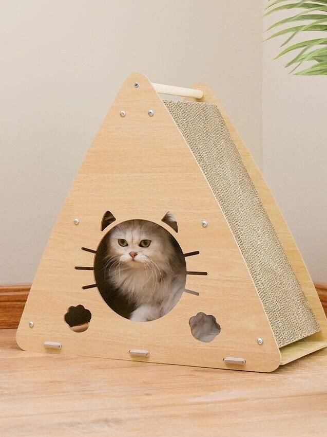 Треугольный кошачий домик кошка когтеточка