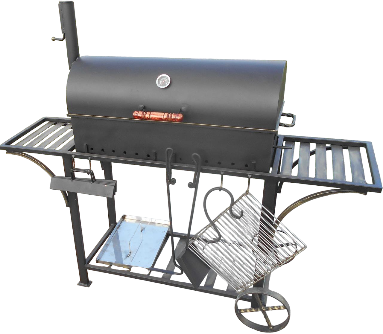Мангал комбинированный со столом, гриль, барбекю, для дачи и дома с дровницей, ручная работа Шеф