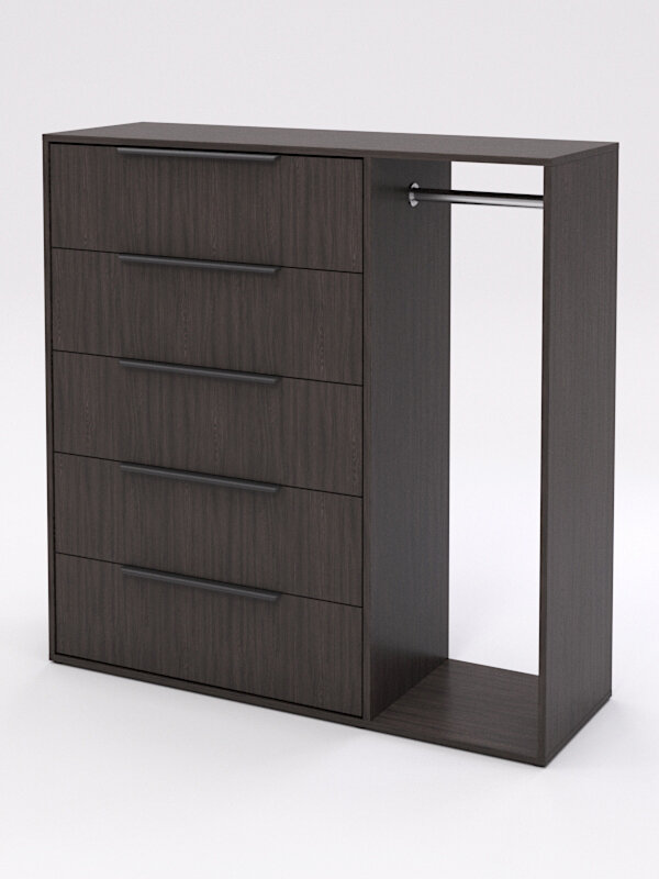 Комод нордмела с платяной штангой, Дуб Венге. Производитель товара - компания Westcom.