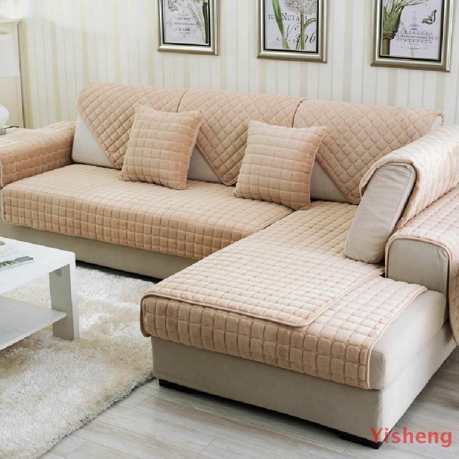 Дивандек накидка 70х70 см покрывало на диван кресло (70х70 / бежевый)