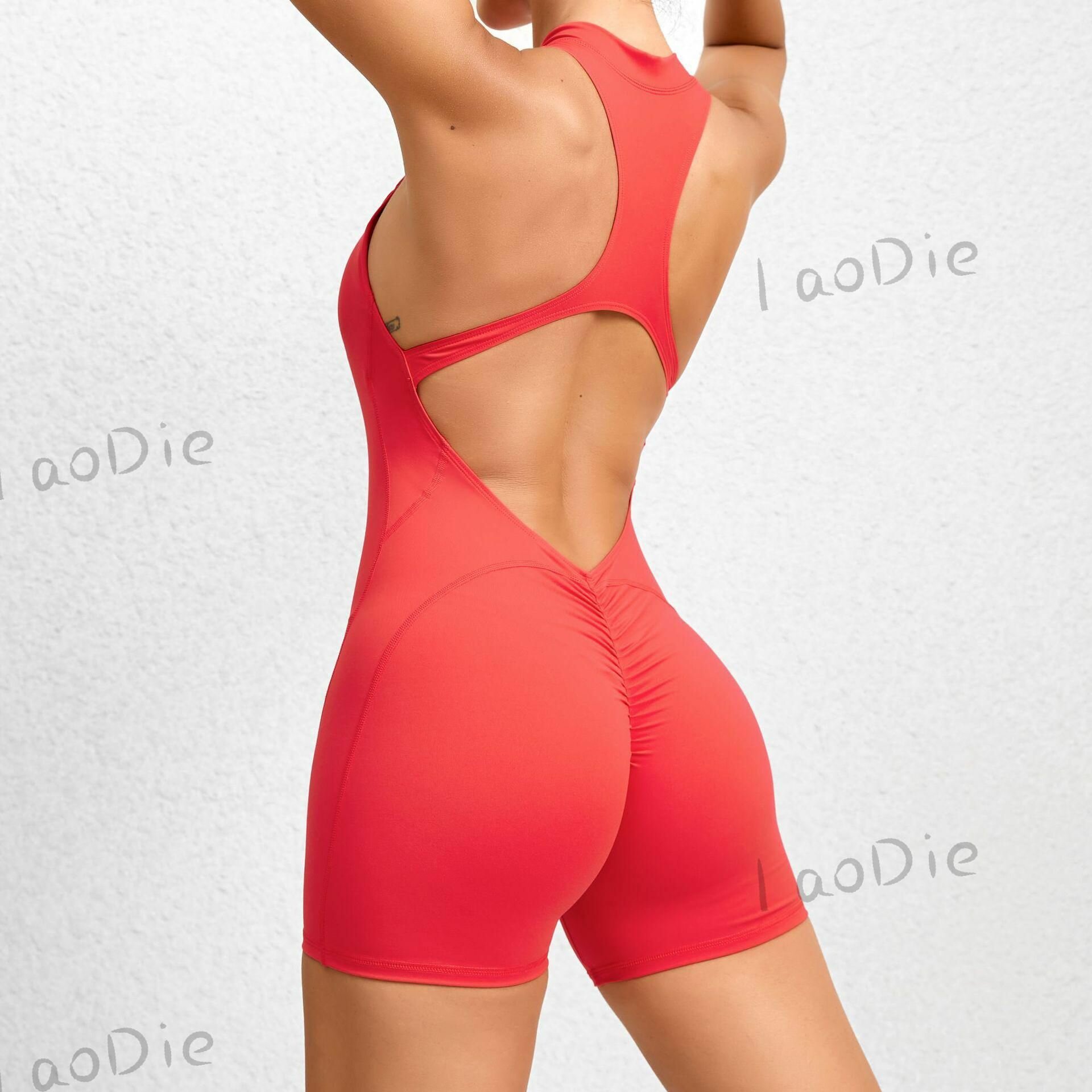 Женское боди для йоги без рукавов с открытой спиной, комбинезон для фитнеса 40-48