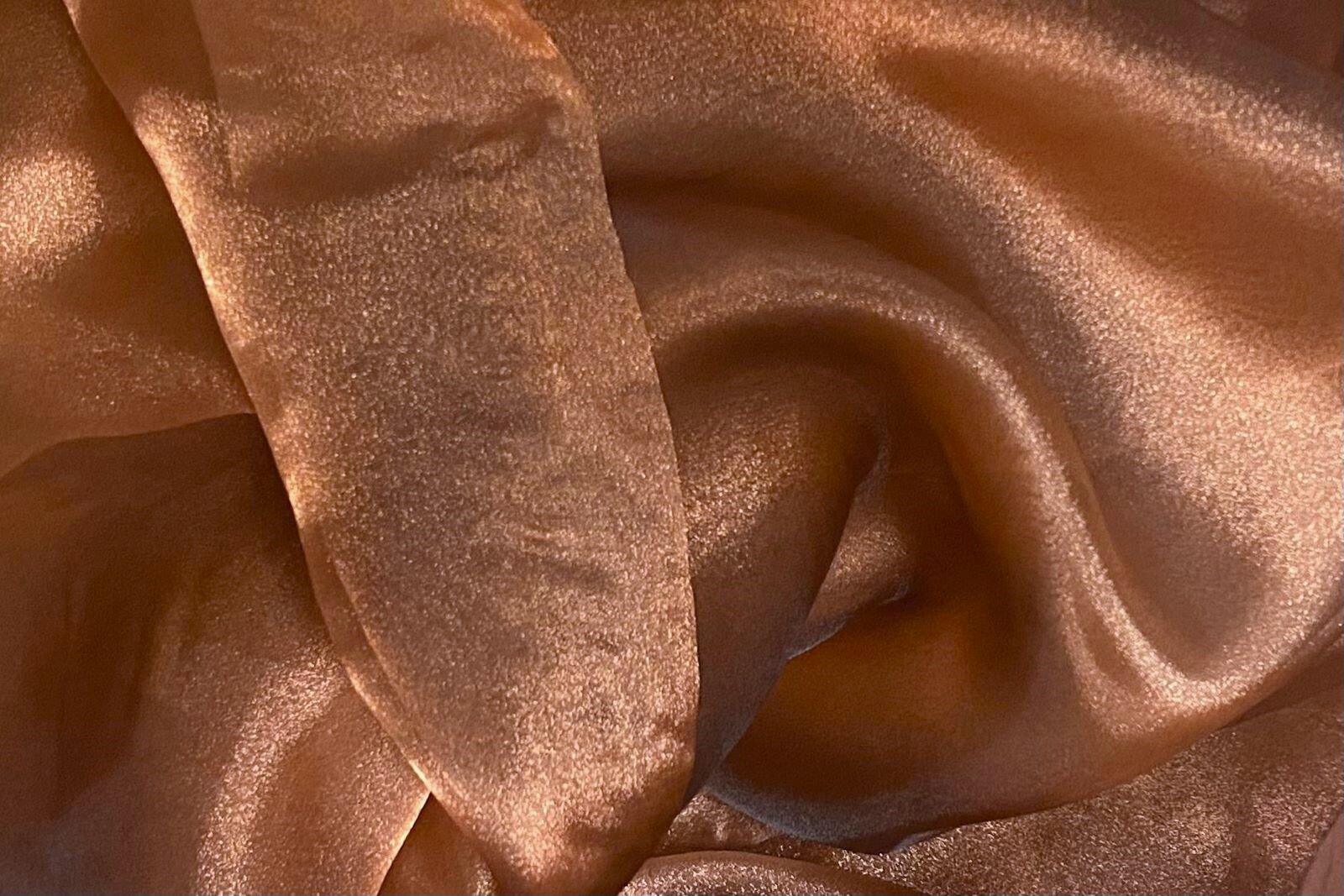 Ткань Органза шторная темная бронза с утяжелителем, ш275см, 0,5 м